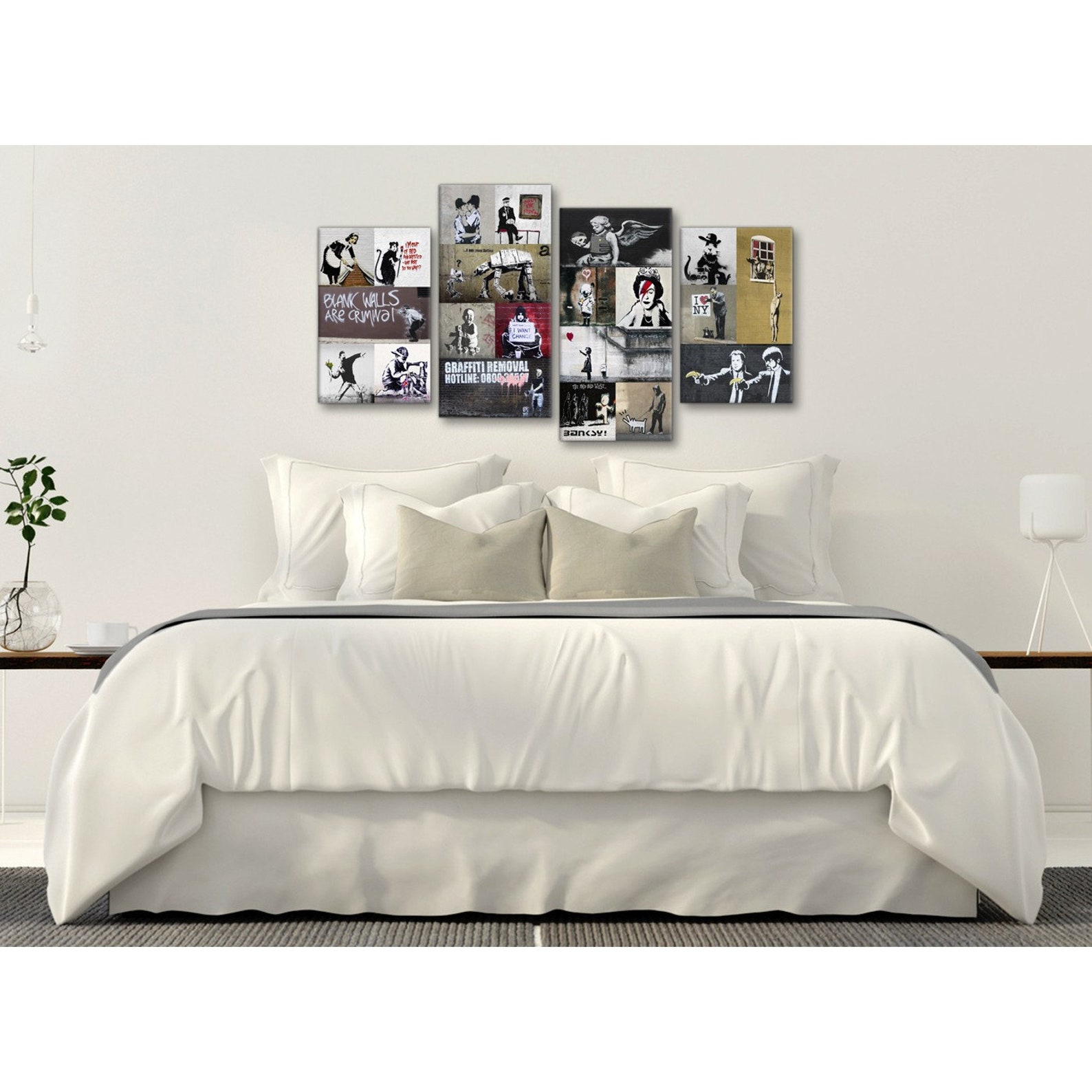 Large Banksy Collage Living Room Canvas Pictures Decor - Etsy UK