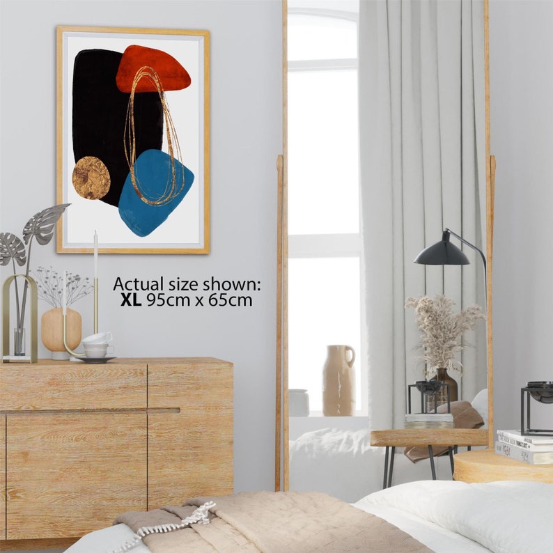 Abstract Red Black Turquoise Design Framed Wall Art Print - Etsy UK