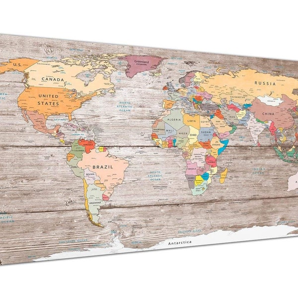 Decorative Map of the World - Etsy UK