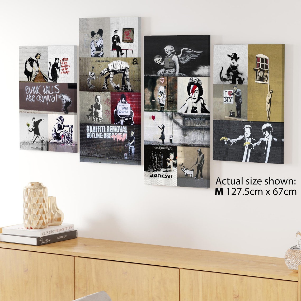 Large Banksy Collage Living Room Canvas Pictures Decor - Etsy UK