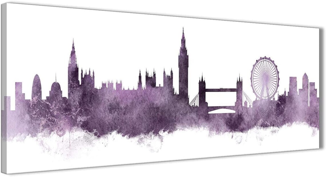London Skyline Print on Canvas Framed Wall Art Picture | Etsy