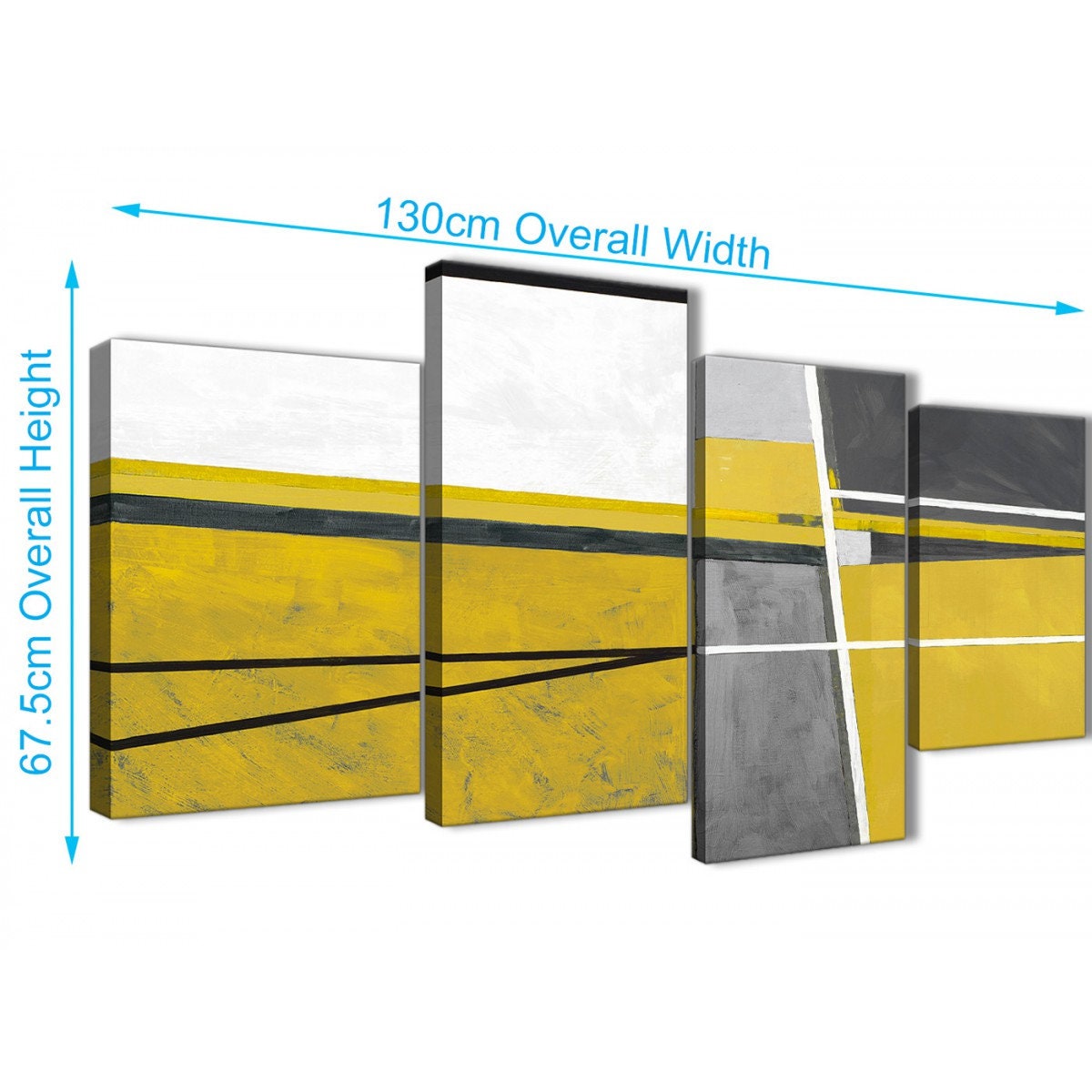 Abstract Mustard Yellow and Grey Stretched Ultramodern Canvas - Etsy