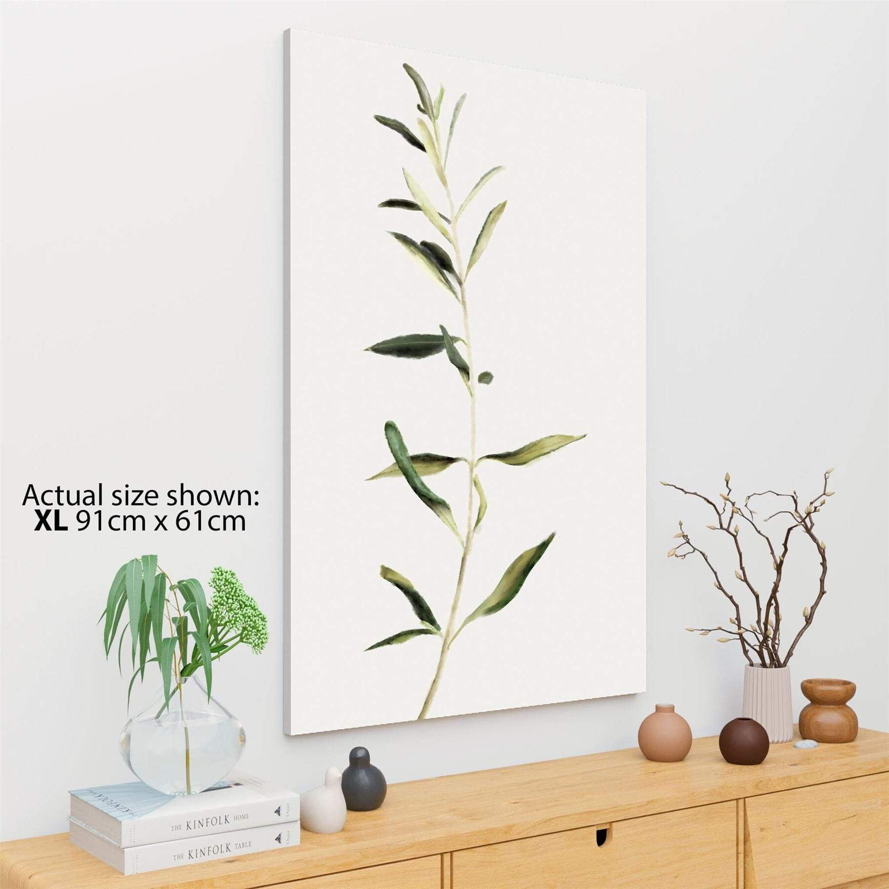Green Olive Leaves Floral Canvas Wall Art Picture - Etsy UK
