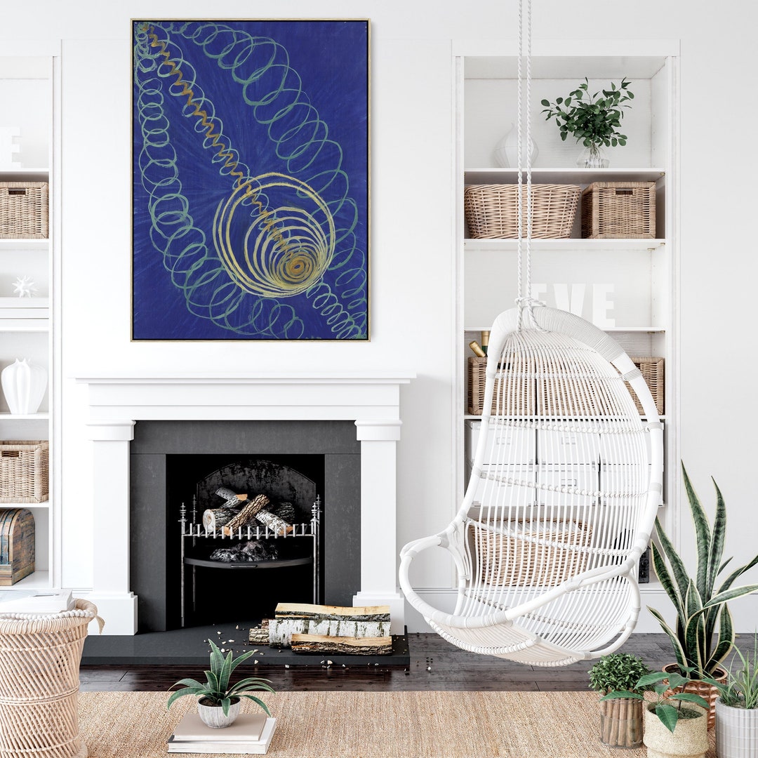 Hilma AF Klint Blue Yellow Abstract Wall Art Framed Canvas Print of ...