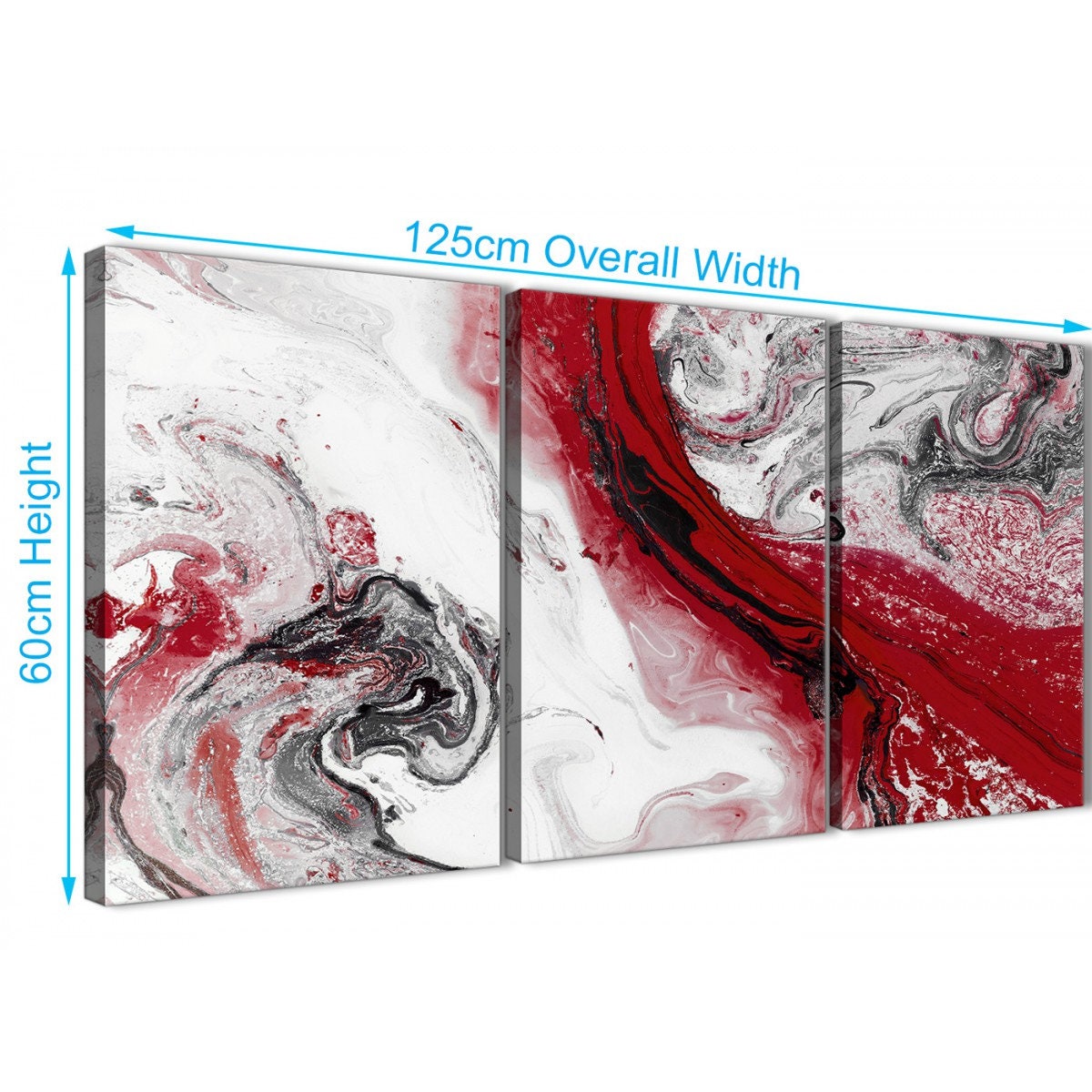 Red and Grey Swirl Living Room Canvas Pictures Accessories - Abstract ...