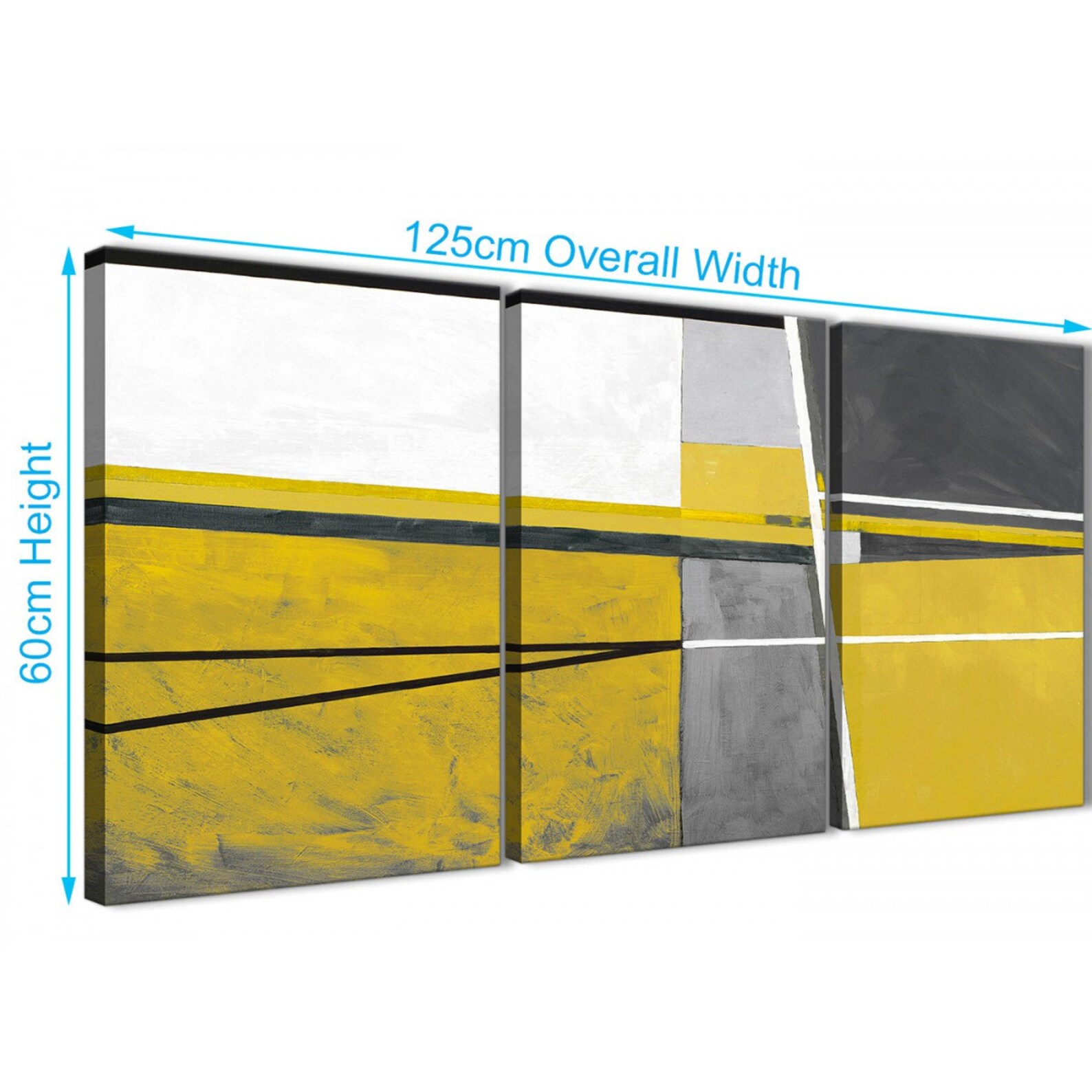 Abstract Mustard Yellow and Grey Stretched Ultramodern Canvas | Etsy