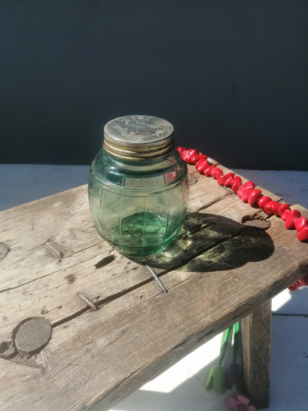 Vintage Green Jar, Soviet Transparent Glass Jar, Small Glass Jar ...