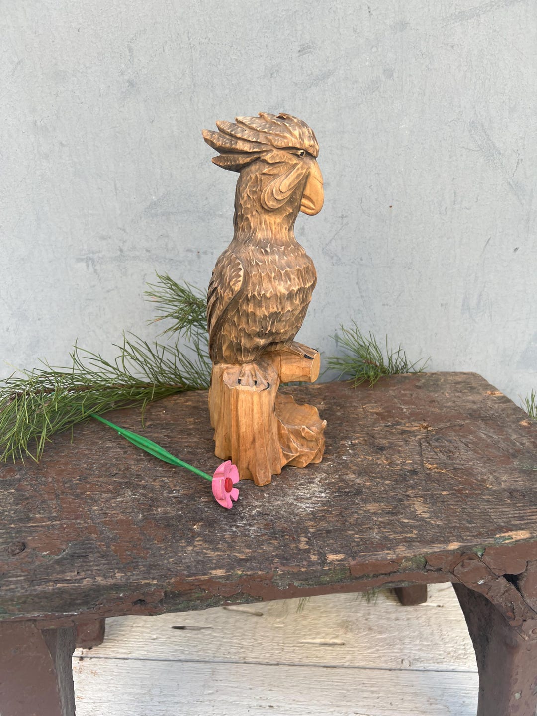 Wood Painting, Wooden Parrot, Wood Carving, Hand Carving, 3D Wood ...