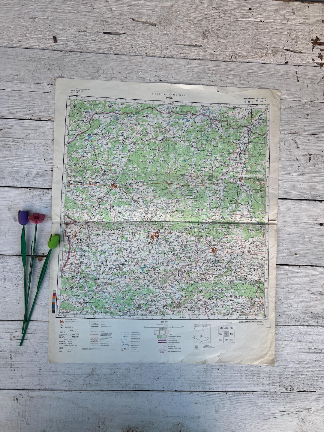 Soviet Military Geodetic Map Rivne City, Ukraine, Printed in 1985 ...