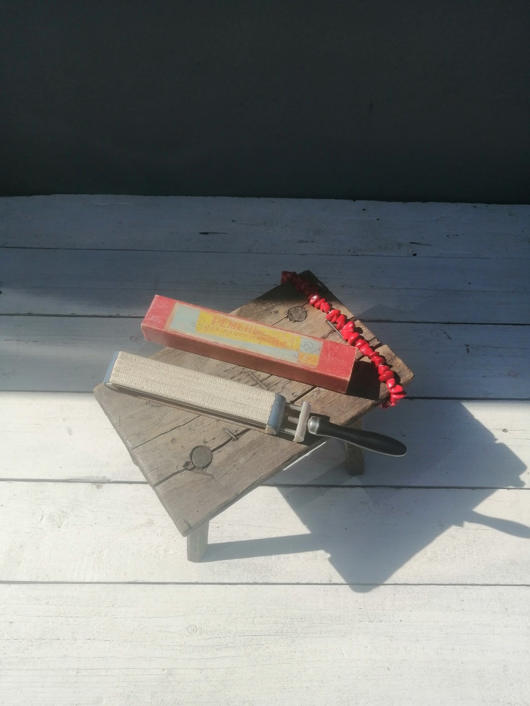 Vintage Straight Razor Sharpening Strap, Vintage Razor Strap, Vintage ...