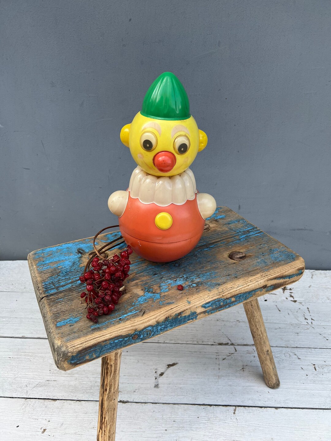 Antique Plastic Roly-poly Doll, Soviet Retro Toy, Children's Room ...