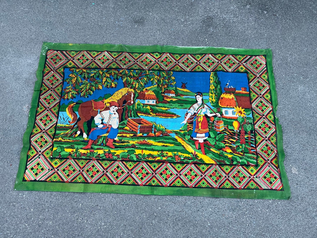 Vintage Carpet From Ukraine, Wall Decor, Ukrainian Carpet, Vintage ...