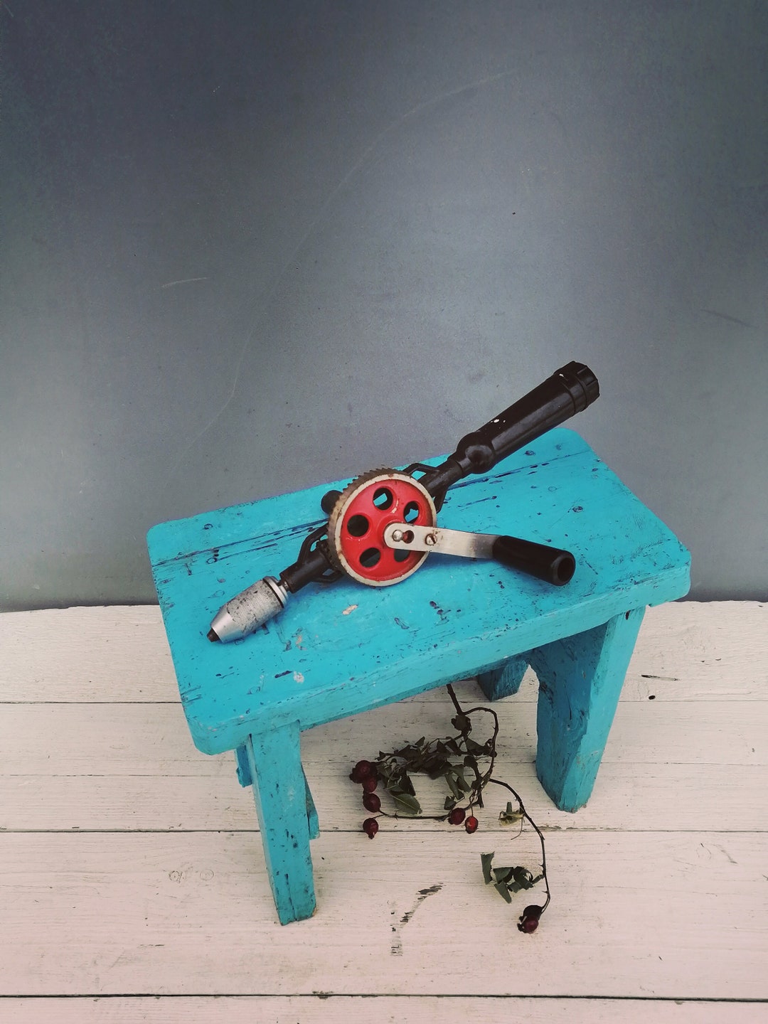 Antique Soviet Era Hand Drill With Open Mechanism, Unique Drill With ...