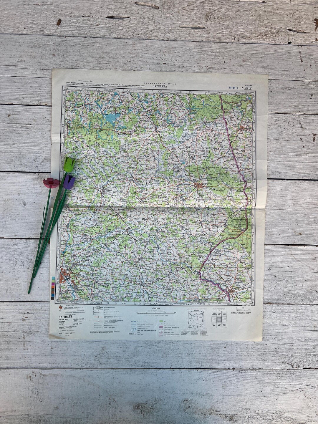 Soviet Military Geodetic Map Warsaw, Ukraine, Printed in 1985 - Maps of ...