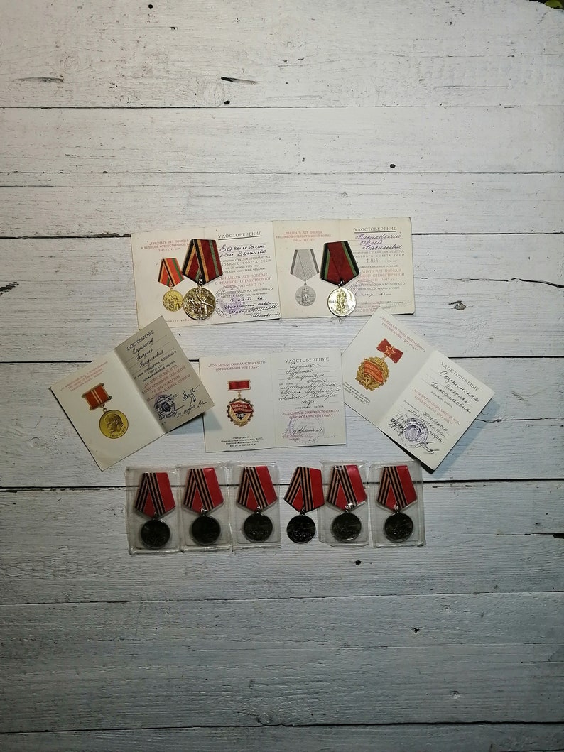 Signs of the Soviet Era With Diplomas Soviet Award Medals | Etsy