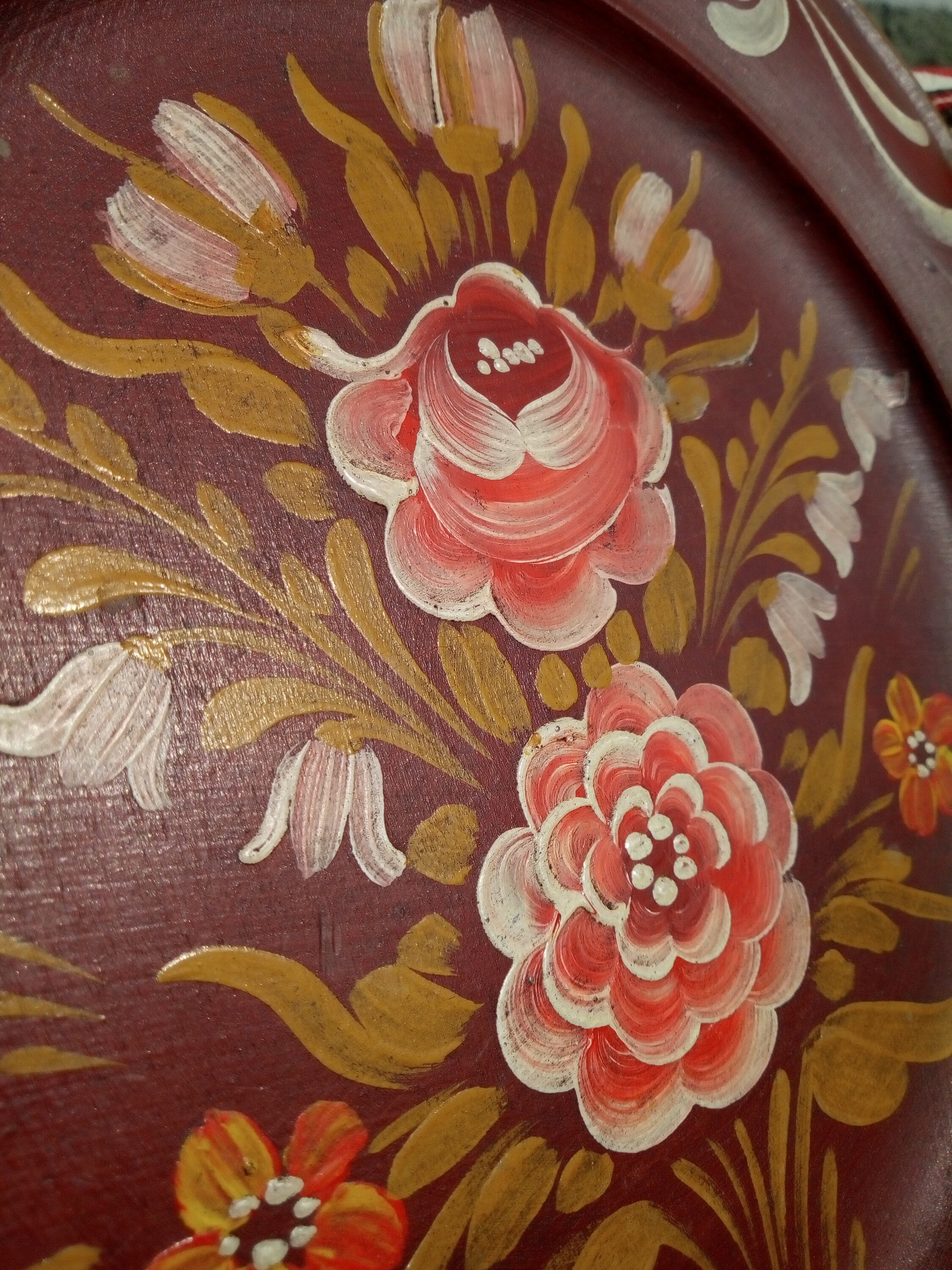 Vintage Floral Oil Painting Plate, Ukrainian Folk Art Decor - Etsy