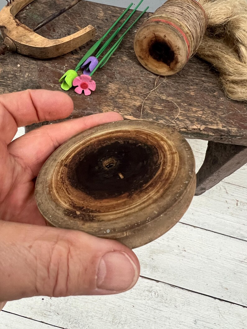 Wooden Spool, Vintage Spinning Wheel, Antique Wooden Spinning ...
