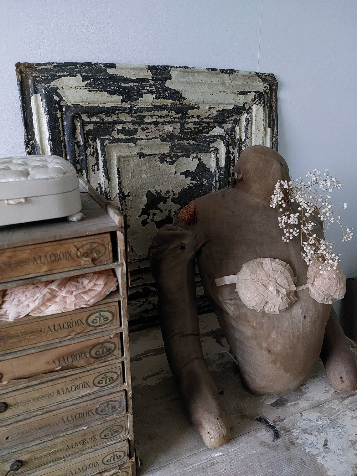 Antique French Yellow Ceiling Tile Metal - Etsy