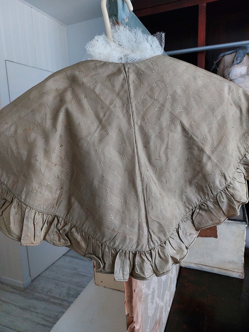 RARE Antique Regency Victorian Pelerine Cape Silk Green 1820s 1830s ...
