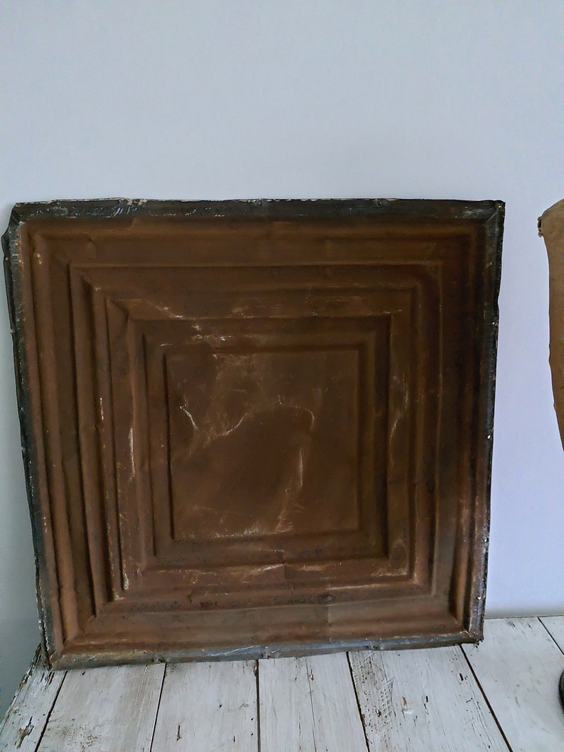 Antique French Yellow Ceiling Tile Metal - Etsy