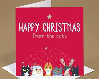 Christmas Cat Card - Etsy