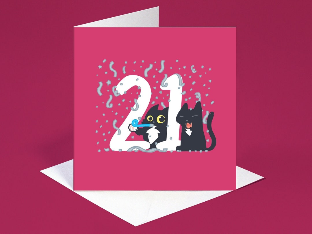 21st Cat Birthday Card Fun Cat Birthday Card card For 21st Birthday 21st-cat-birthday-card-fun-cat-birthday-card-card-for-21st-birthday