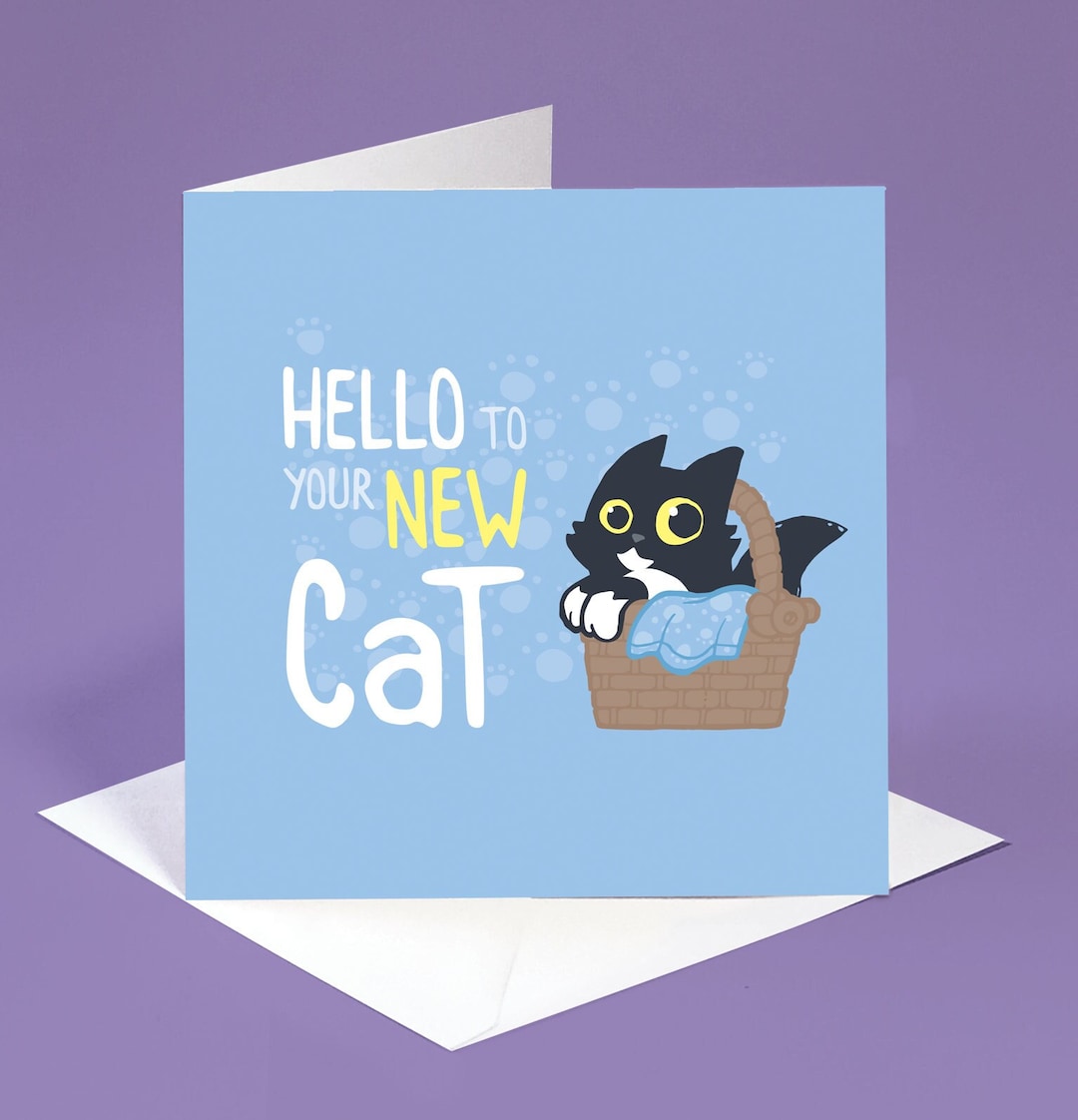 Cute New Cat Card, Welcome to Your New Cat Card, Congratulations on ...