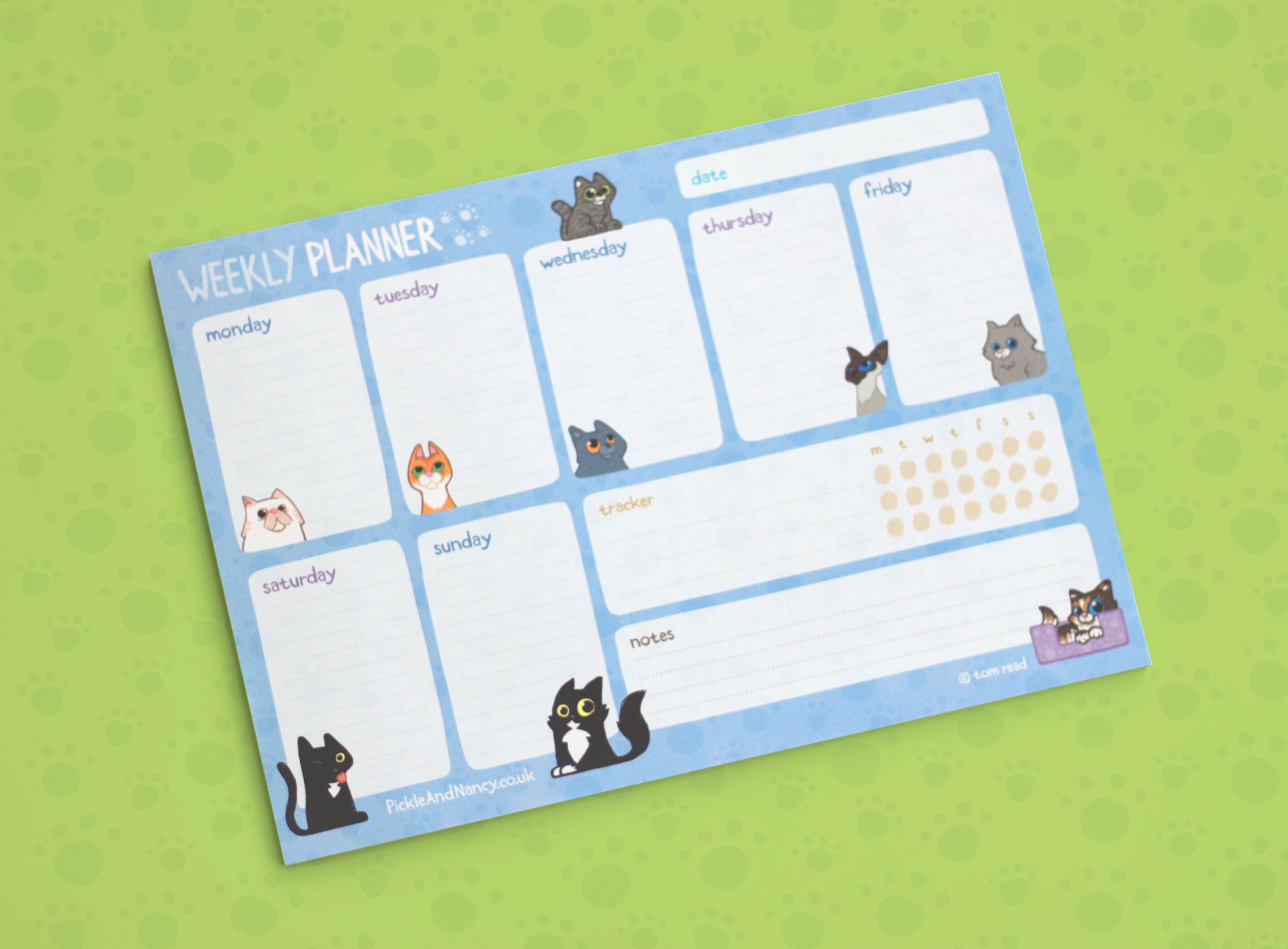 Cat Themed Weekly Planner Weekly Planner Pad With Cat - Etsy