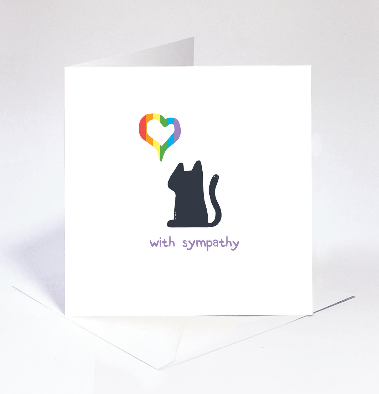 Cat Bereavement Card, Pet Loss Card, Pet Sympathy Card, Black Cat ...