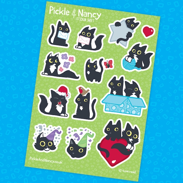 Black Cat Stickers - Etsy