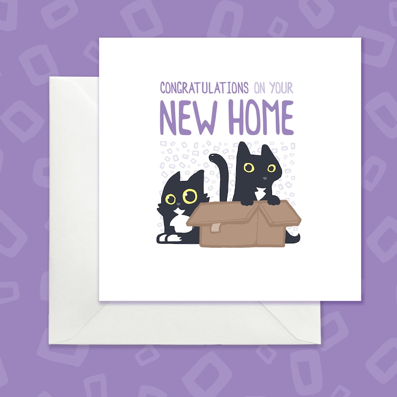 Cat Moving Card - Etsy