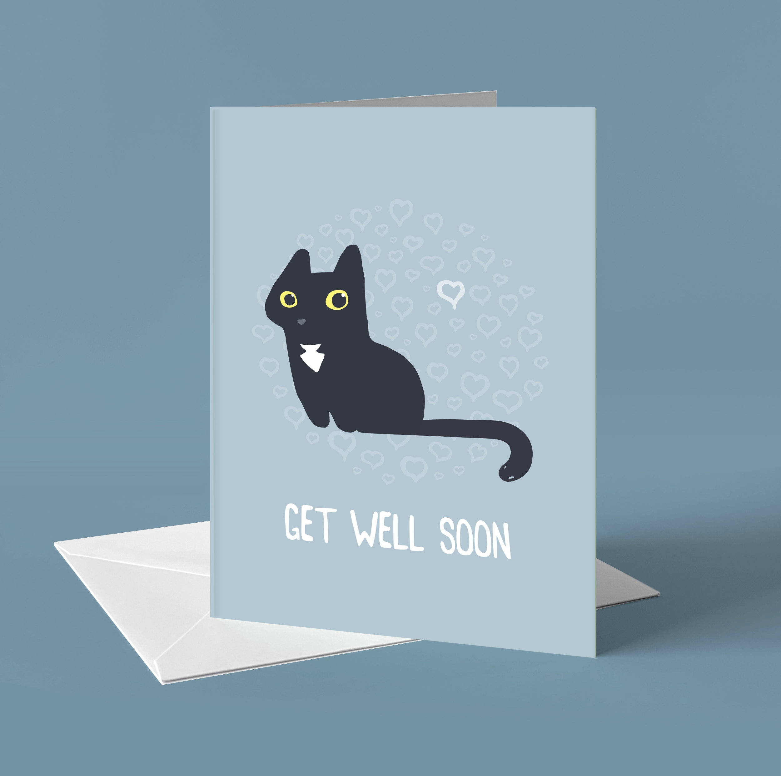 Get Well Soon Black Cat