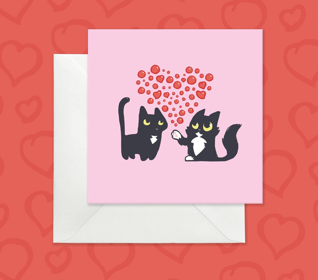 Cat Anniversary Card for Husband, Black Cat Anniversary Card ...