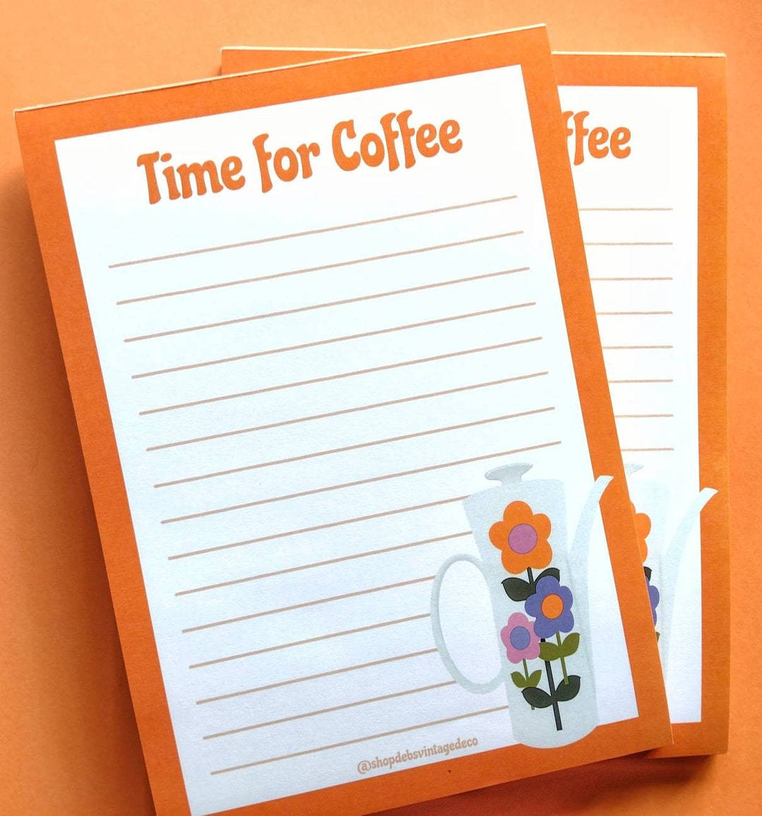 Retro Coffee Pot A5 Notepad (lined) Retro Stationery | Retro Notepad ...