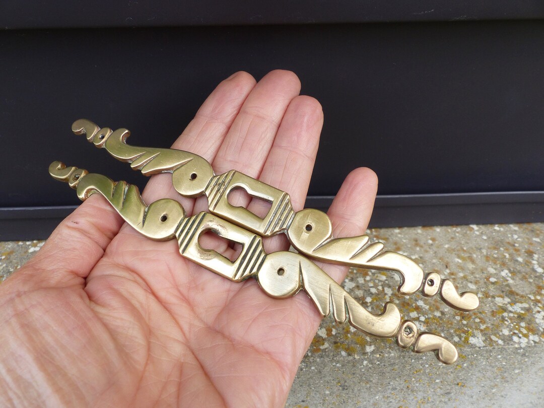 PAIR of Vintage French Escutcheon Pair of French Breton Bronze or Brass ...