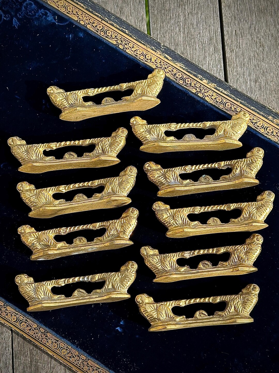 10 Vintage Monkey Knife Rests - French Bronze or Brass Knife Rests ...