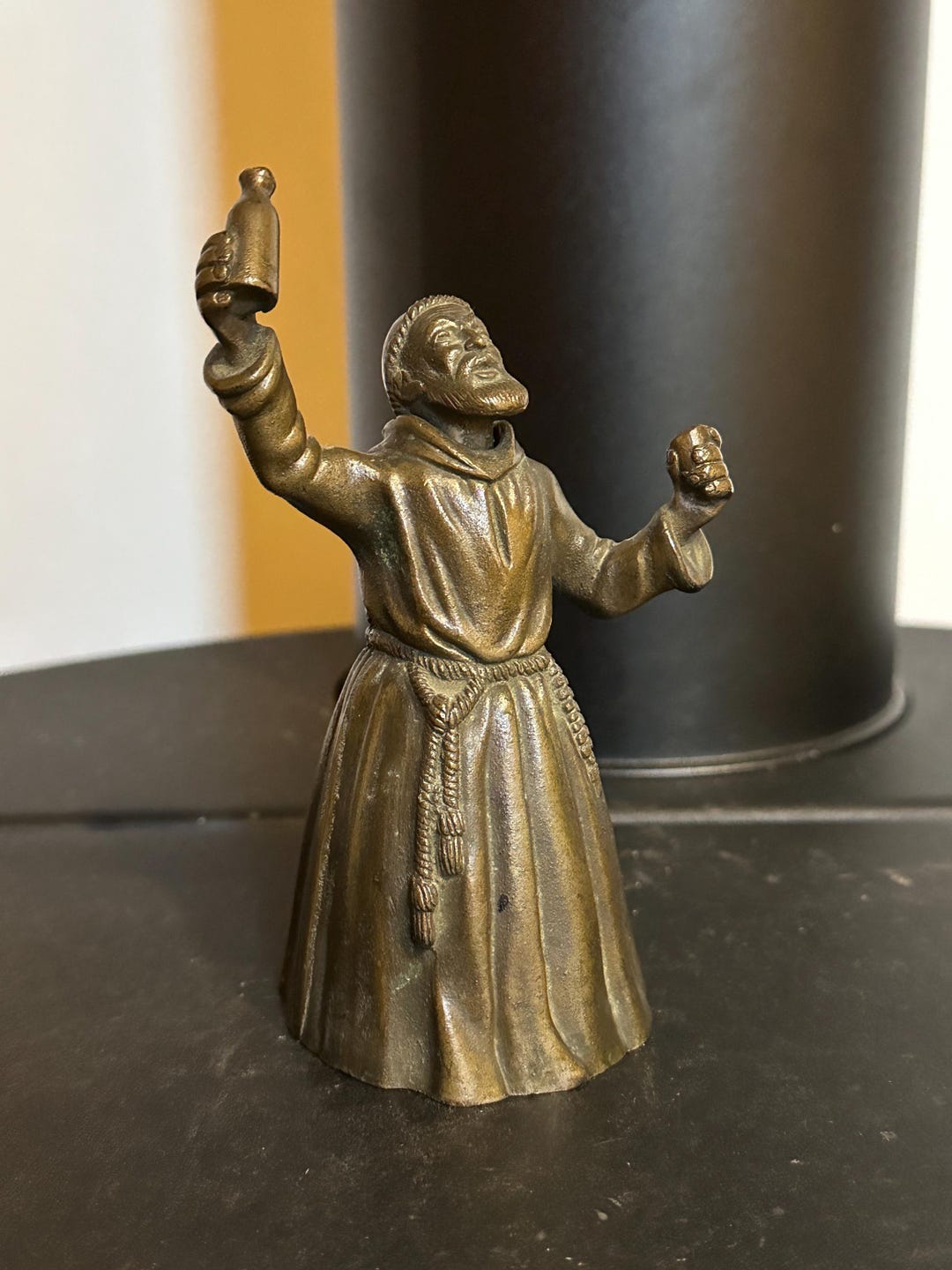 Antique Bronze Bell Monk Hand Table Bell With Nodding Head - Etsy