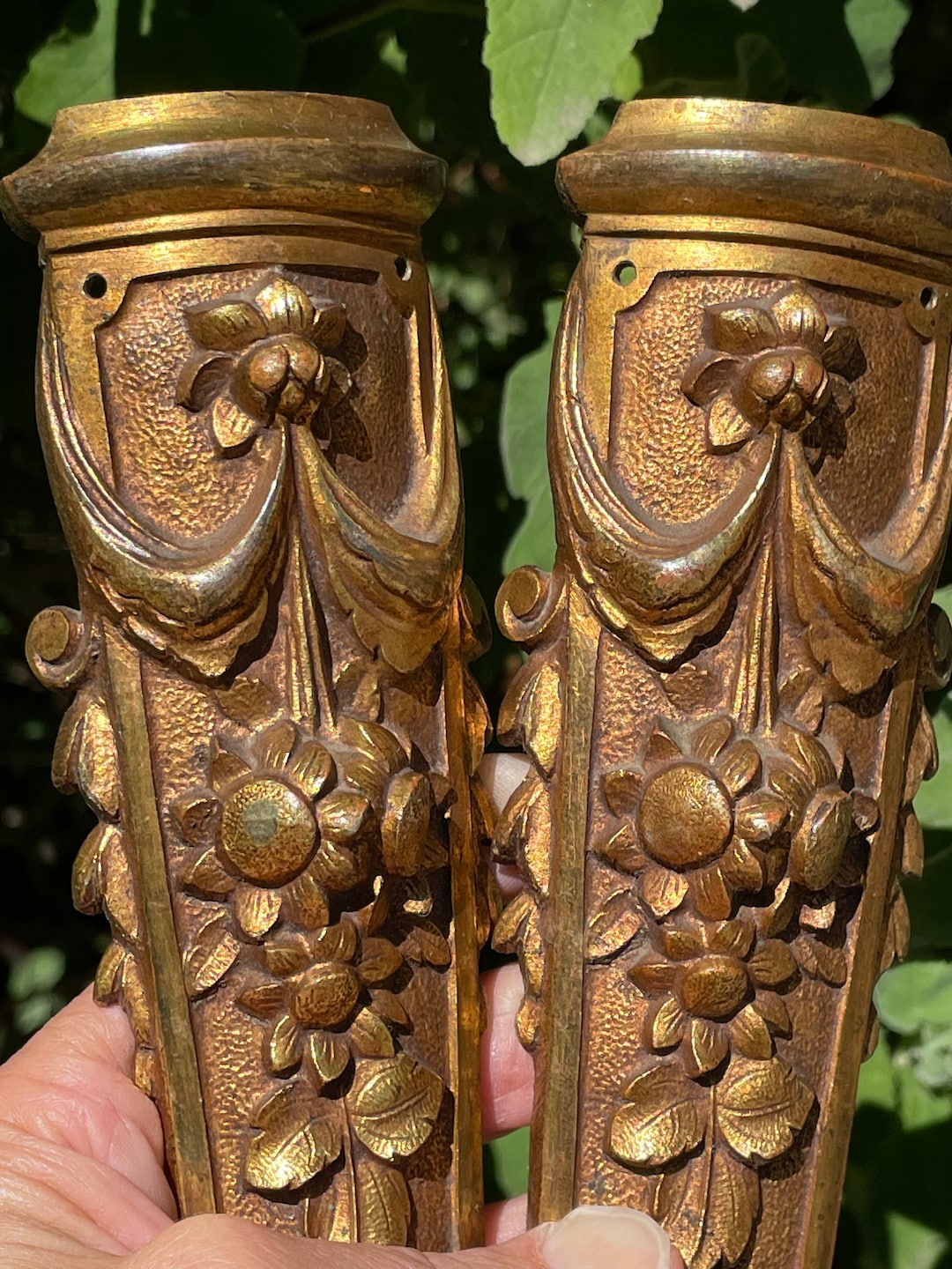 French Bronze Leg Pediments - Pair of Antique of French Gilt Bronze ...