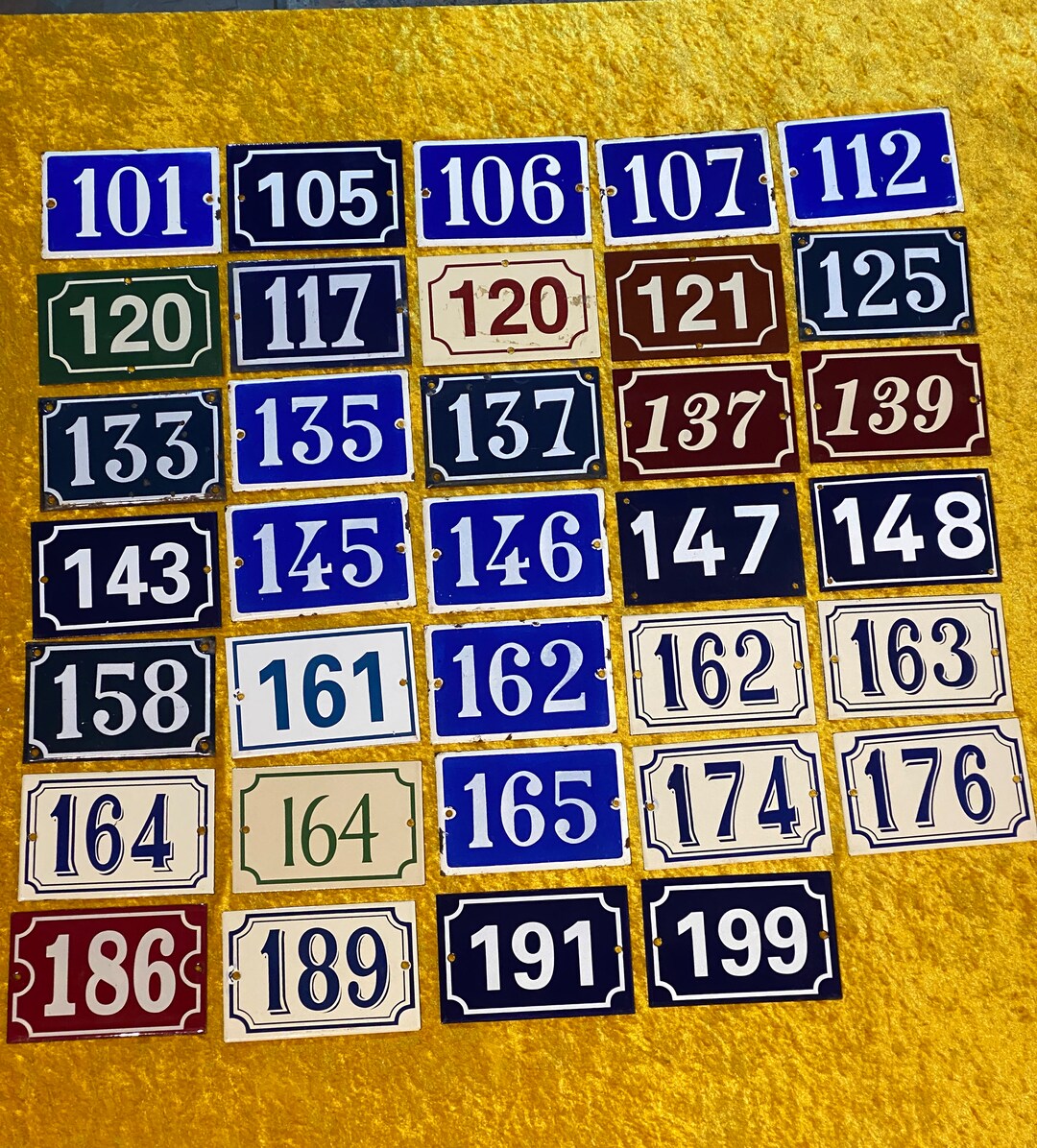 Vintage French Enamel House Number Plaque Sign - Vintage Blue and White ...