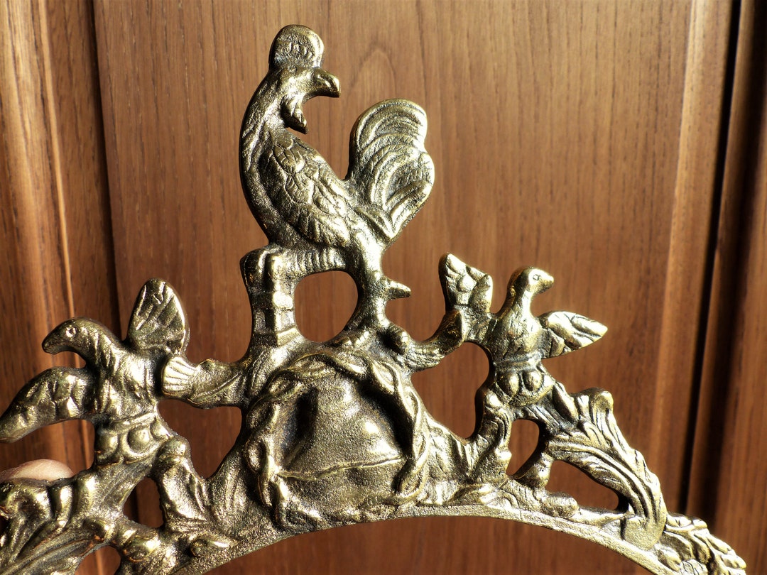 Vintage Clock Pediment - Vintage French Bronze Cockerel Pediment ...