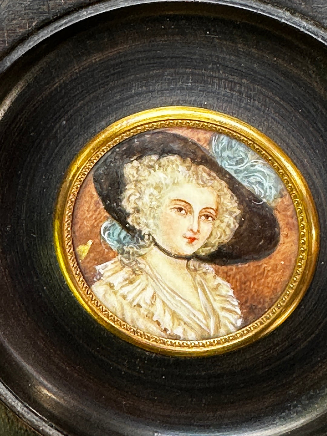 French Portrait Miniature - Antique Hand Painted Portrait Miniature ...