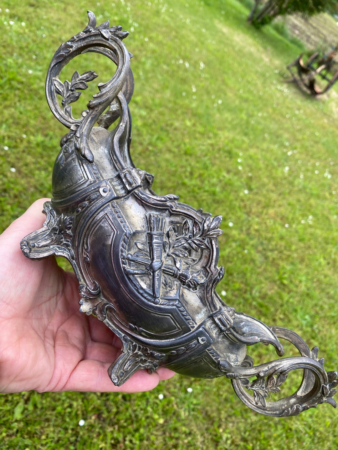 French 19th Century Metal Jardiniere / Planter /cache Pot. Flaming ...
