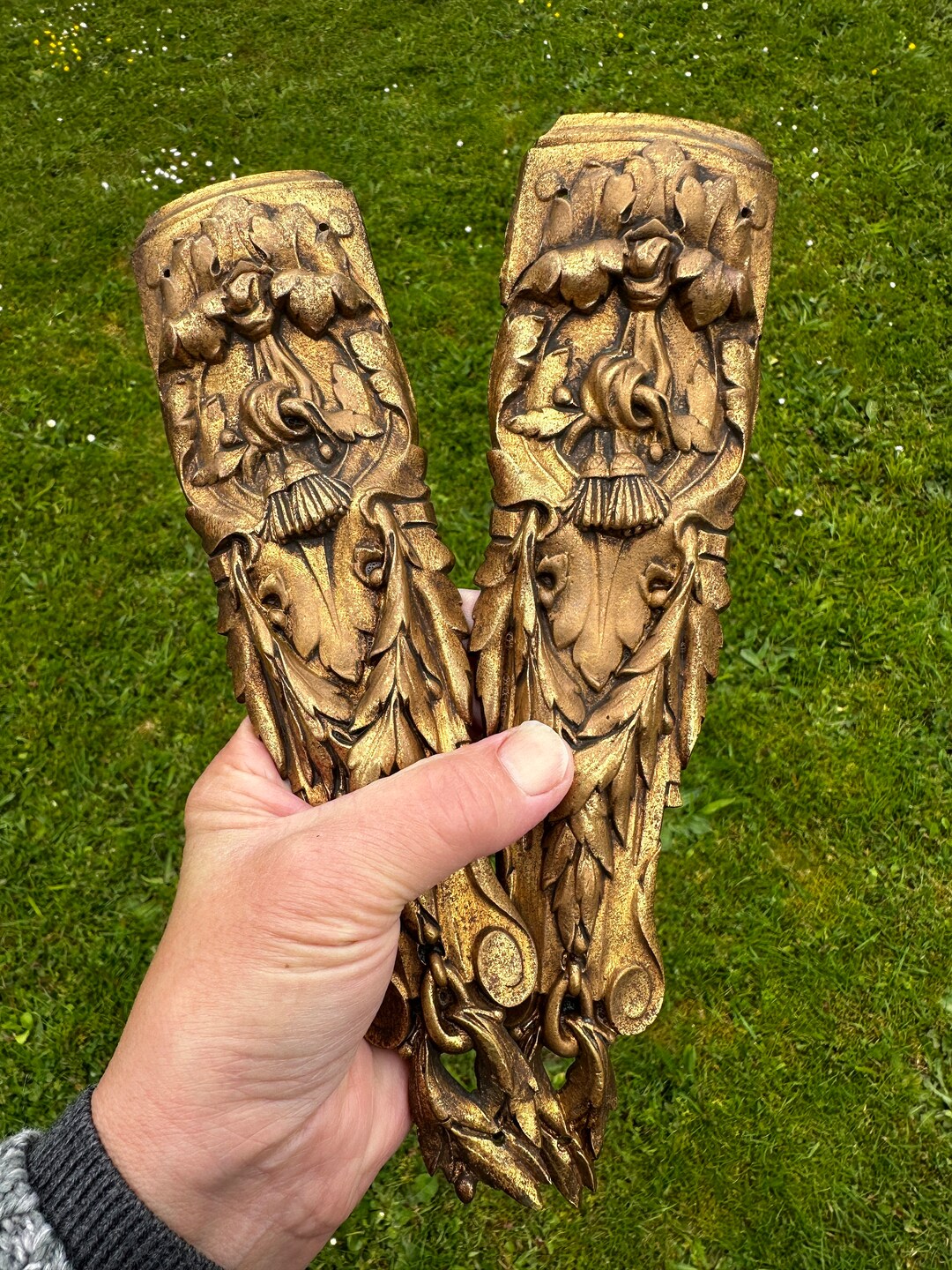 Antique French Furniture Leg Pediments Furniture Leg Trim PAIR of Gilt ...