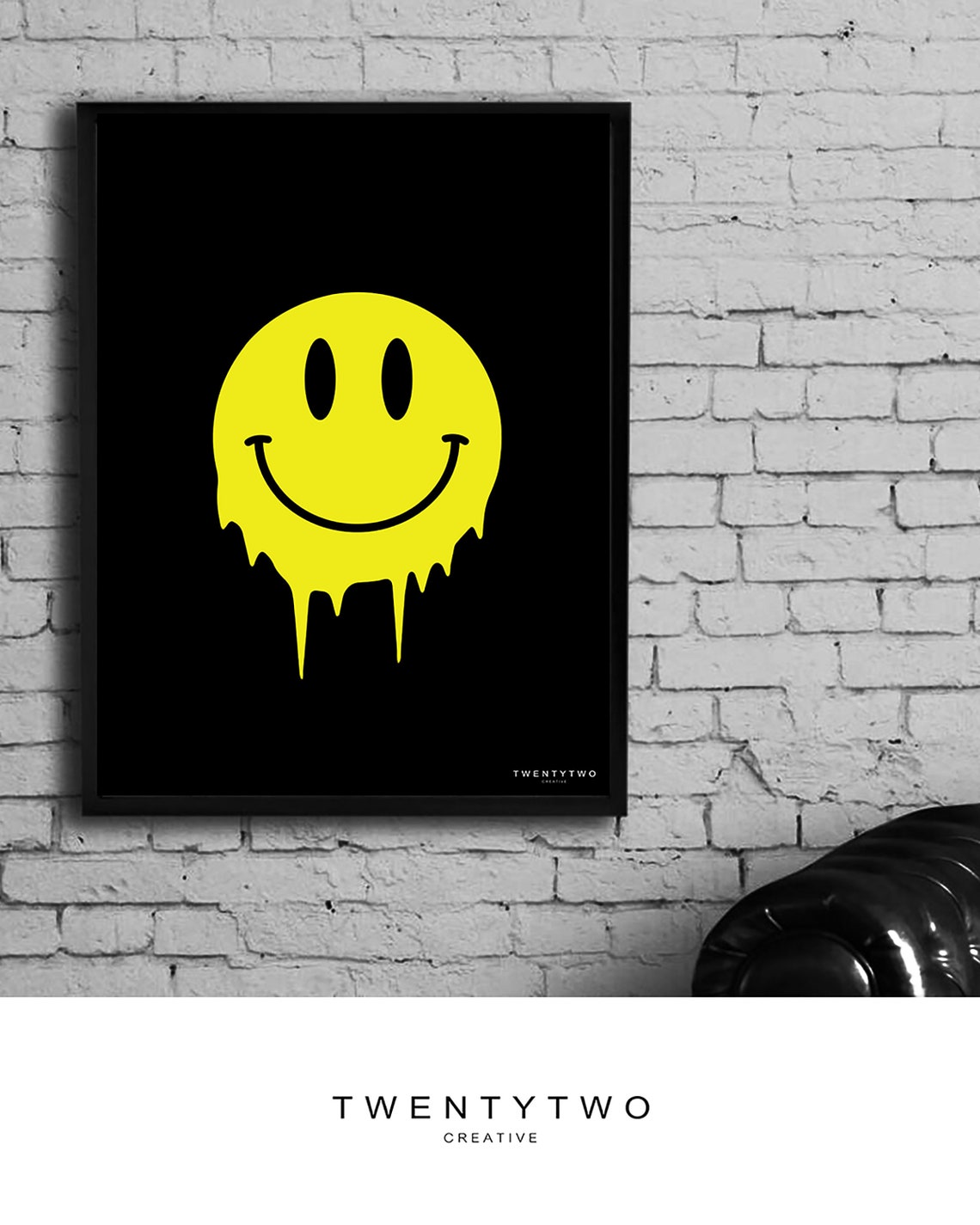 Digital Print / Smile Face / Art / Retro / Design / Contemporary / Wall ...