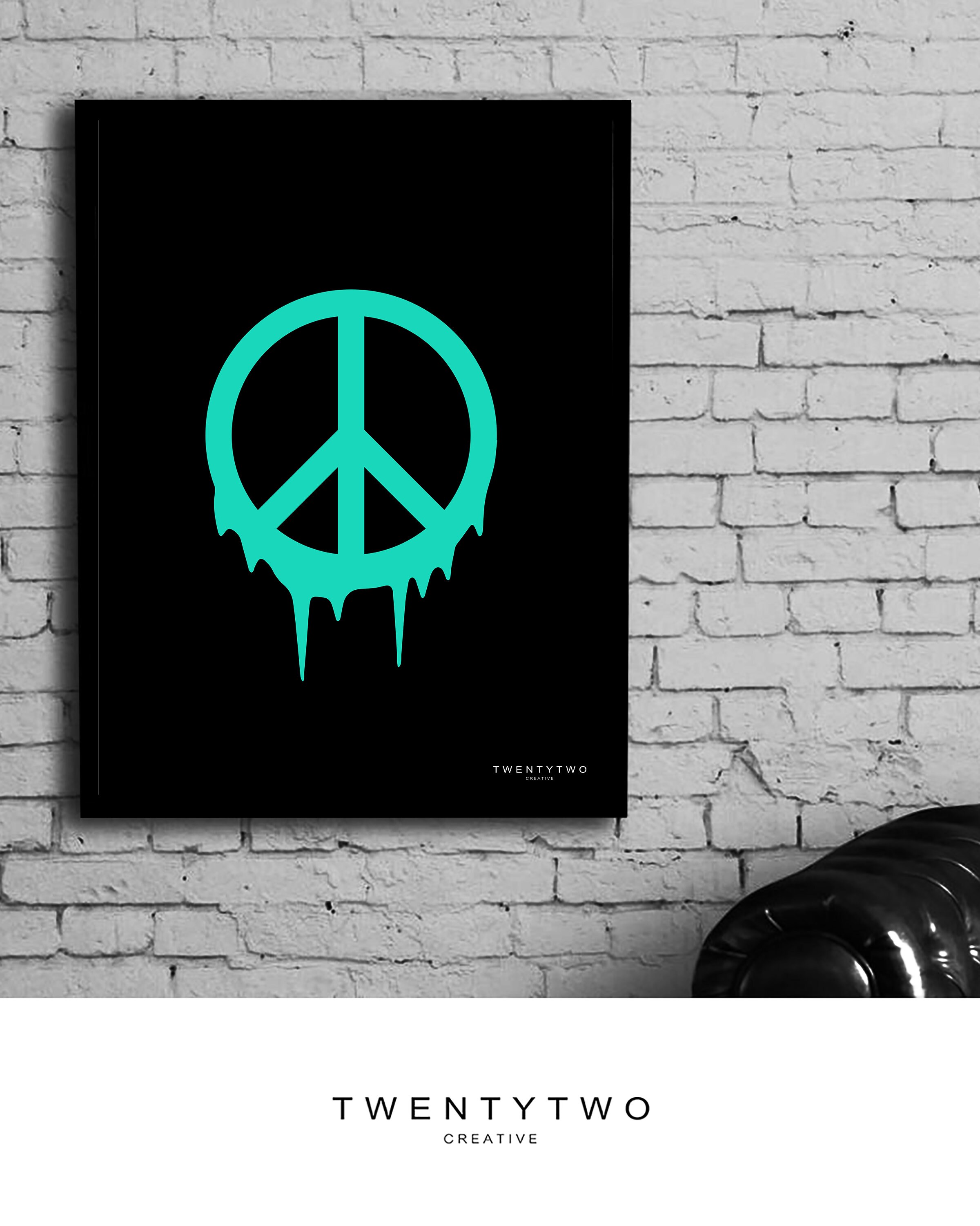Peace Sign / Digital Print / Drip / Art / Retro / Design / Wall Art ...