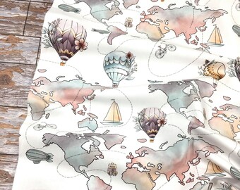 Map fabric | Etsy