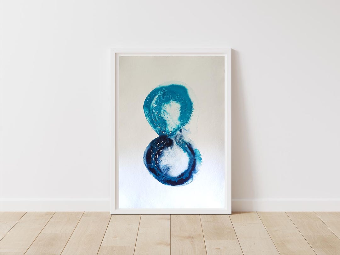 Two Pools - Original A2 Ink Painting - 42x60cm Large Poster Size ...