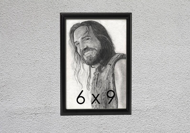 Jesus Laughing, Pencil Drawn Portrait Art Print - Etsy