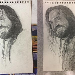 Jesus Laughing, Pencil Drawn Portrait Art Print - Etsy