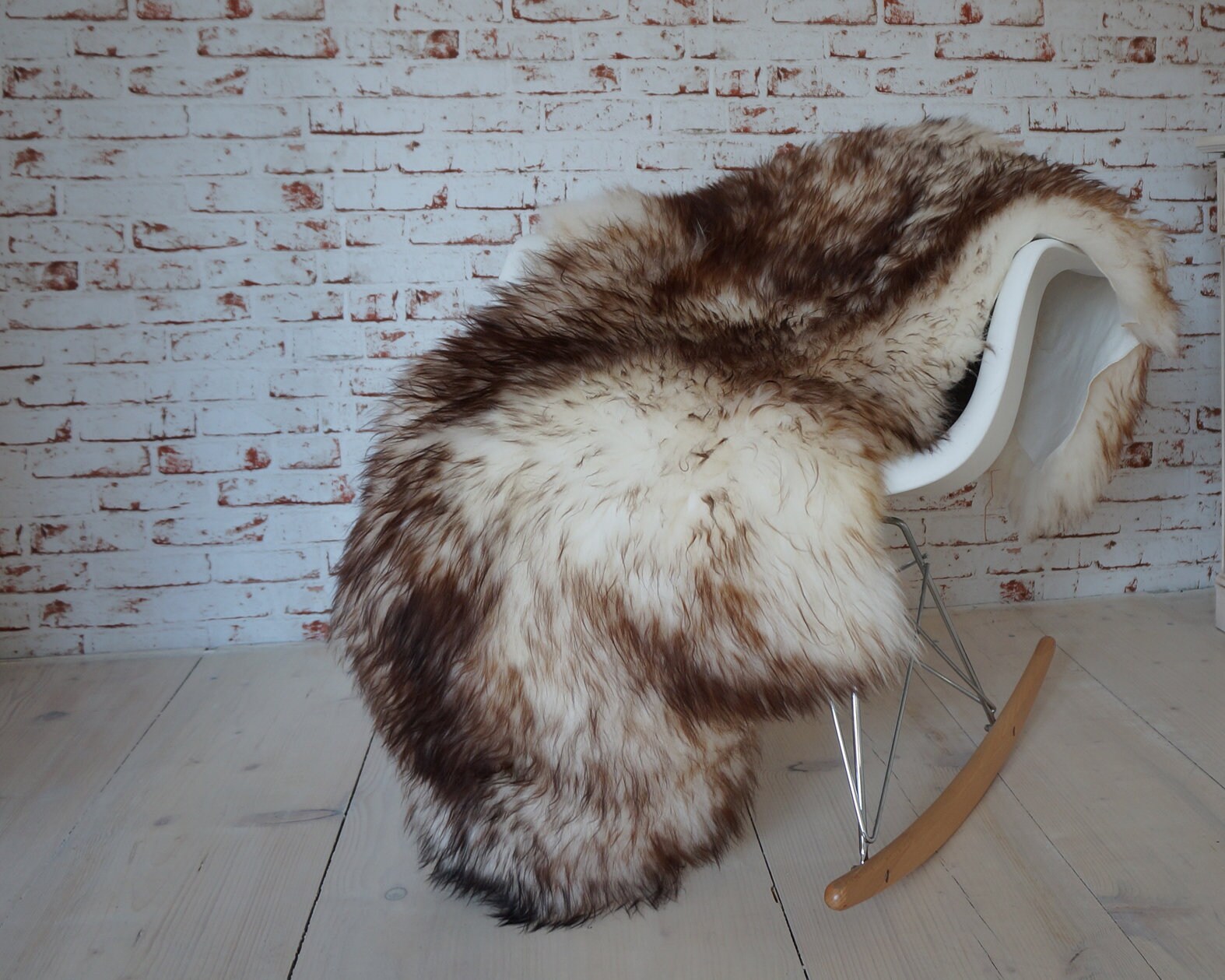 Giant Genuine Sheepskin Rug Brown White Mouflon Soft Warm Wool - Etsy